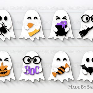 Cute Ghosts Bundle SVG, Halloween Svg, Ghost Bundle Svg, Halloween ...