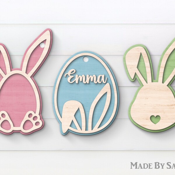 Bunny Tag Svg - Etsy