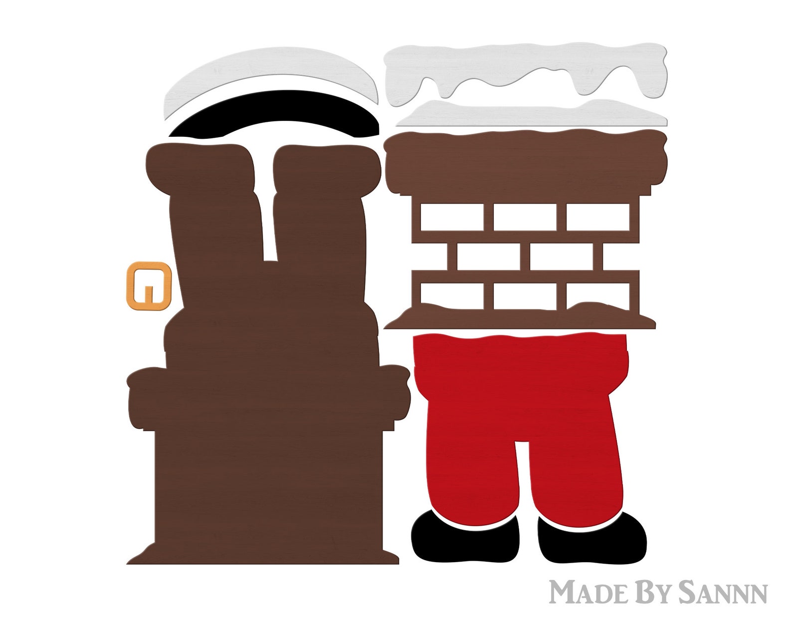 Santa in Chimney Ornament SVG Christmas Ornament Laser Svg - Etsy