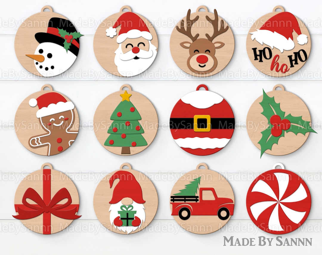 Christmas Ornaments SVG Bundle, Christmas Bauble SVG, Santa Ornament ...