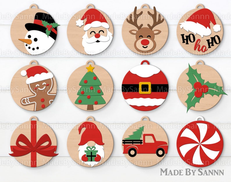 Christmas Ornaments SVG Bundle Christmas Bauble SVG Santa - Etsy