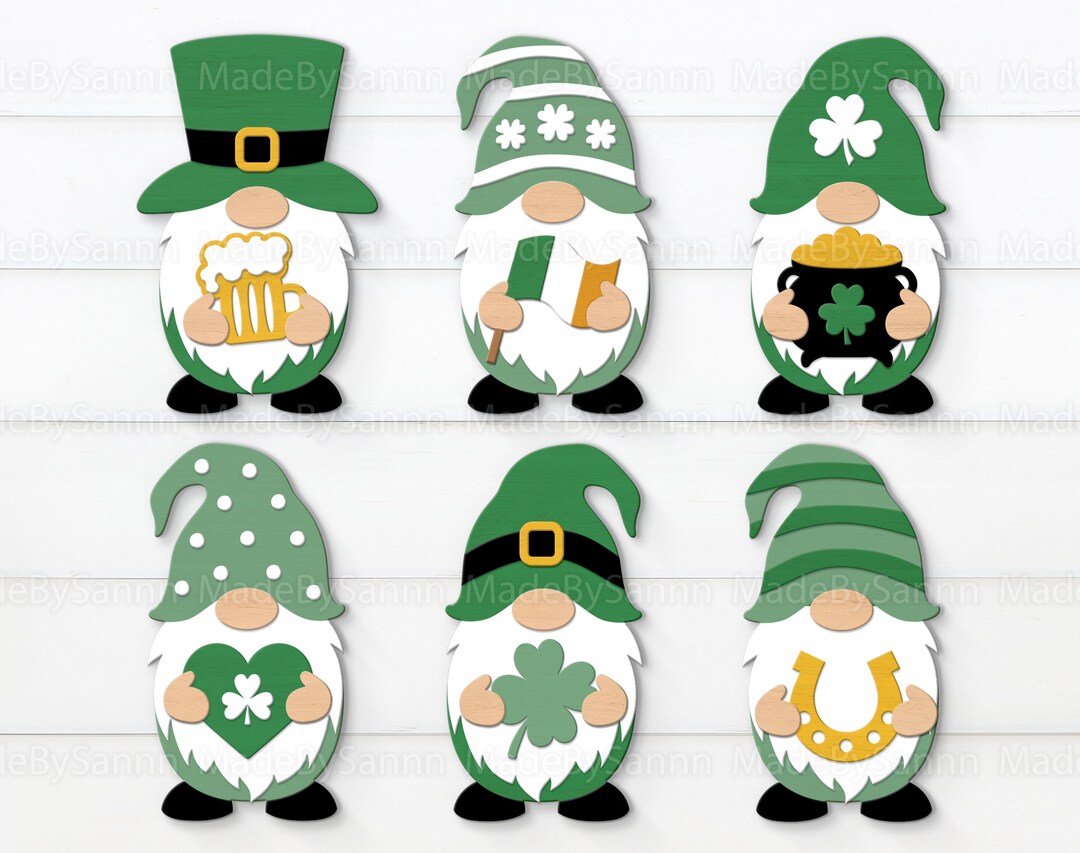 St Patrick's Day Gnome Bundle Svg, St Patricks Day Gnomes Svg, St ...
