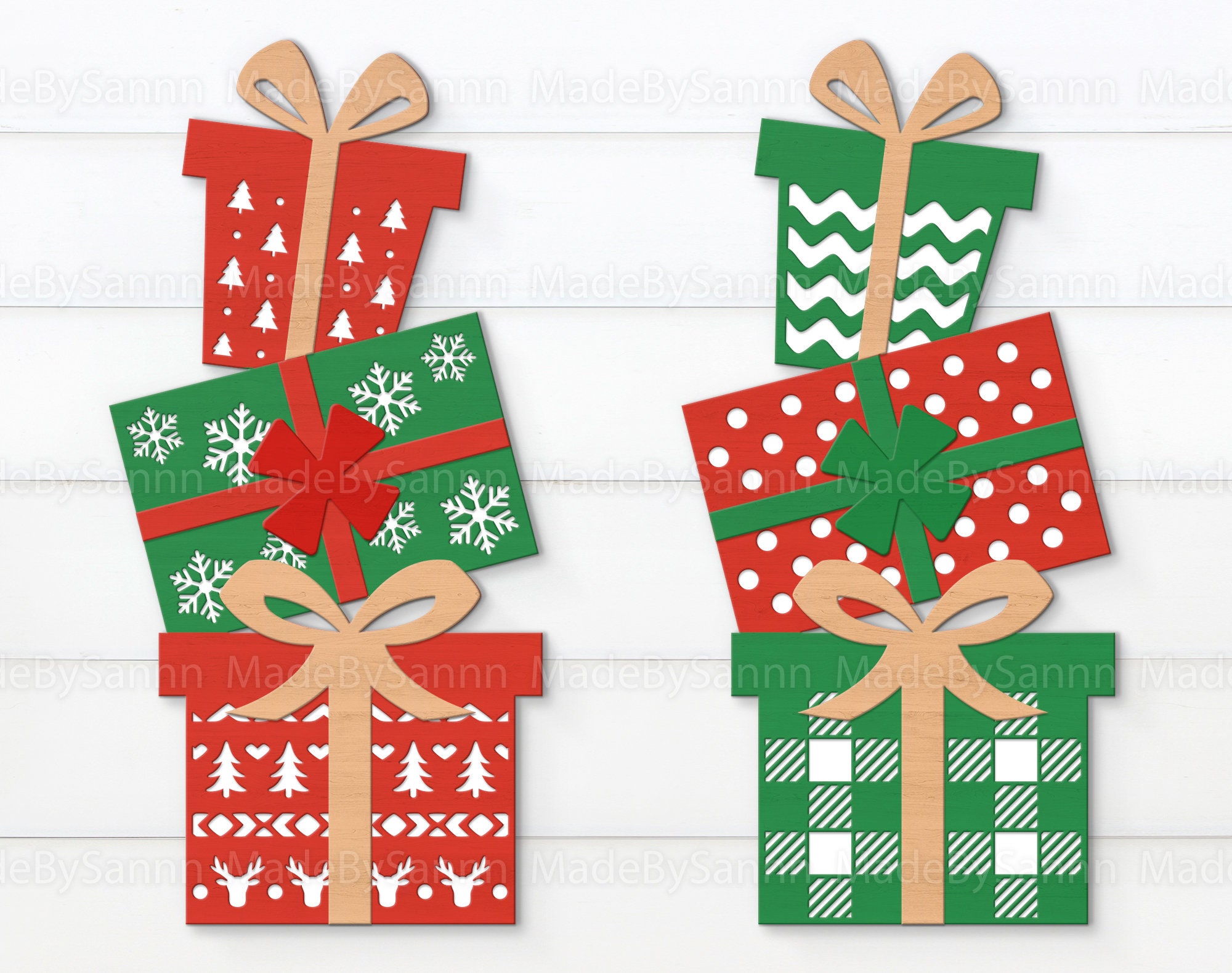 Standing Christmas Presents Svg Stacking Presents Svg - Etsy