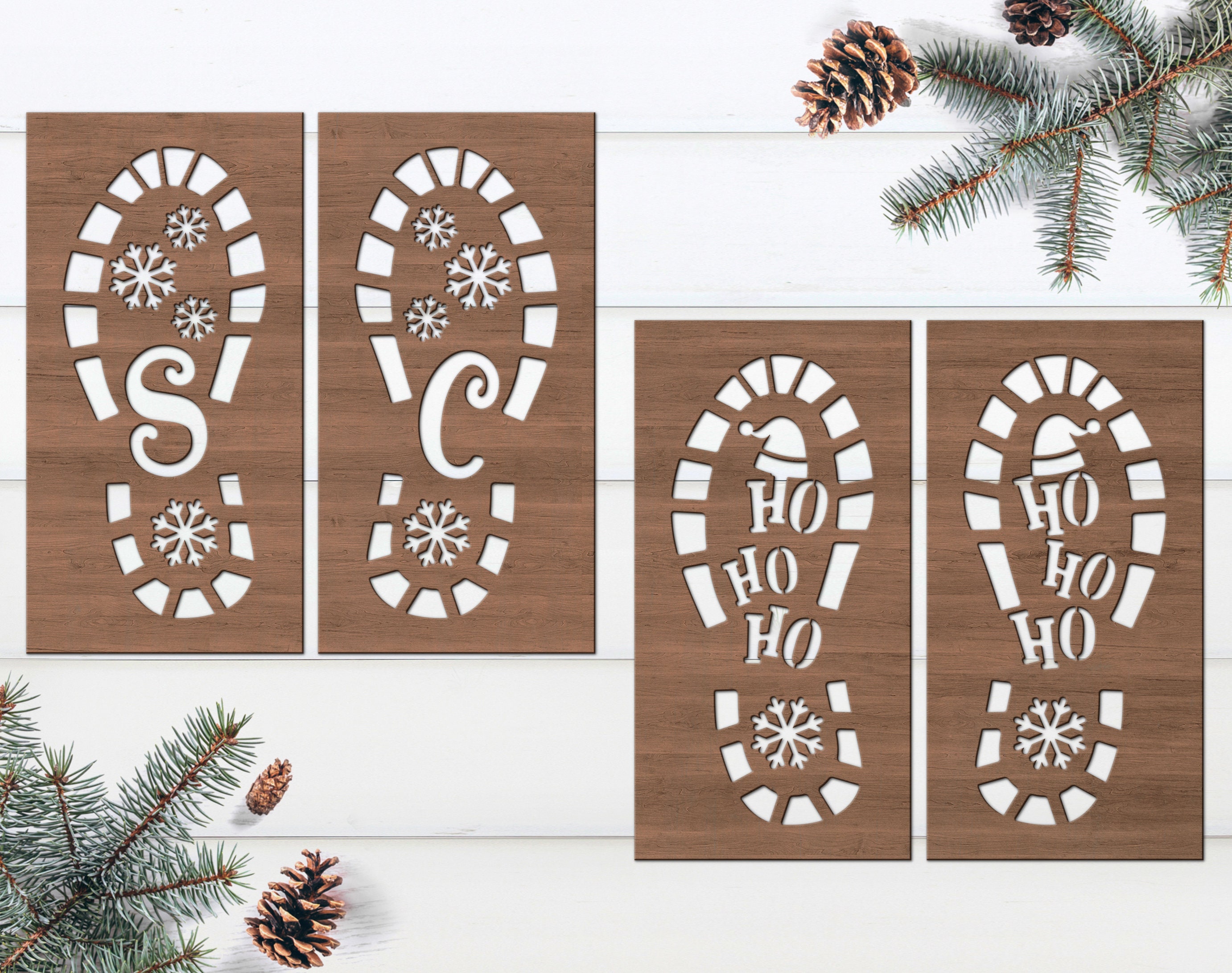Santa Footsteps SVG Laser Cut SVG File Santa Boots Svg | Etsy