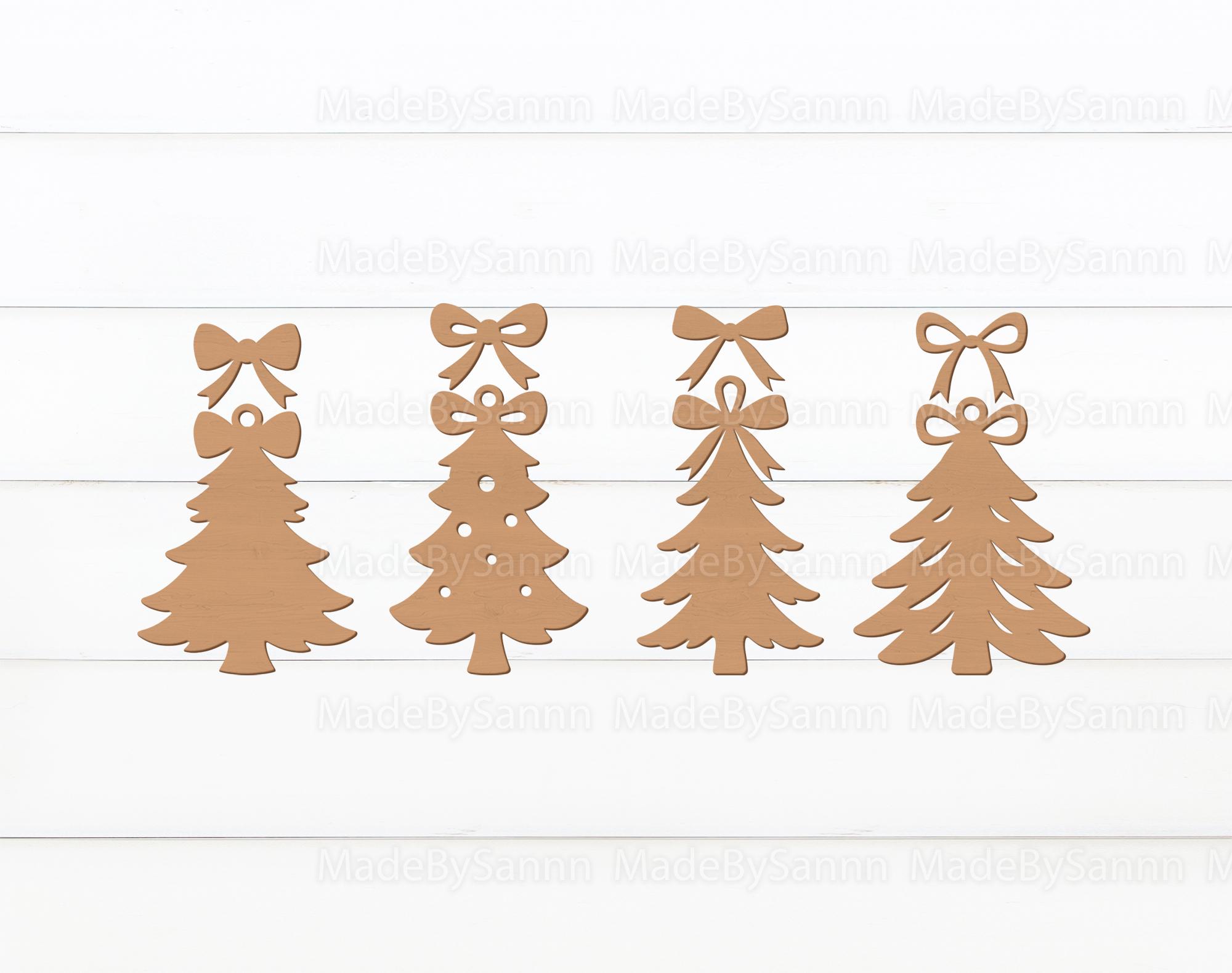 Christmas Tree Gift Tags Svg, Christmas Bow Ornaments Svg, Tree Tags ...