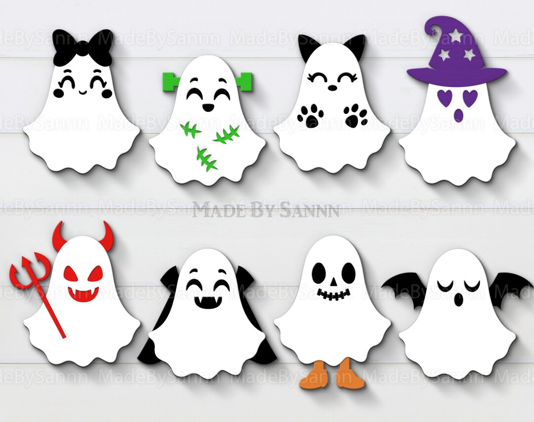 Cute Halloween Ghost Bundle SVG, Halloween Svg, Ghost Bundle Svg ...