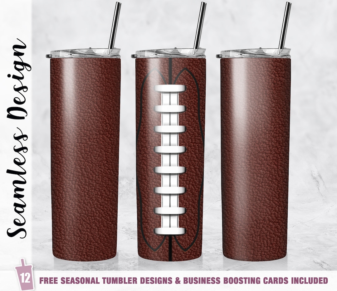 Football Tumbler Wrap PNG Add Name 20 Oz Skinny Tumbler Sublimation ...