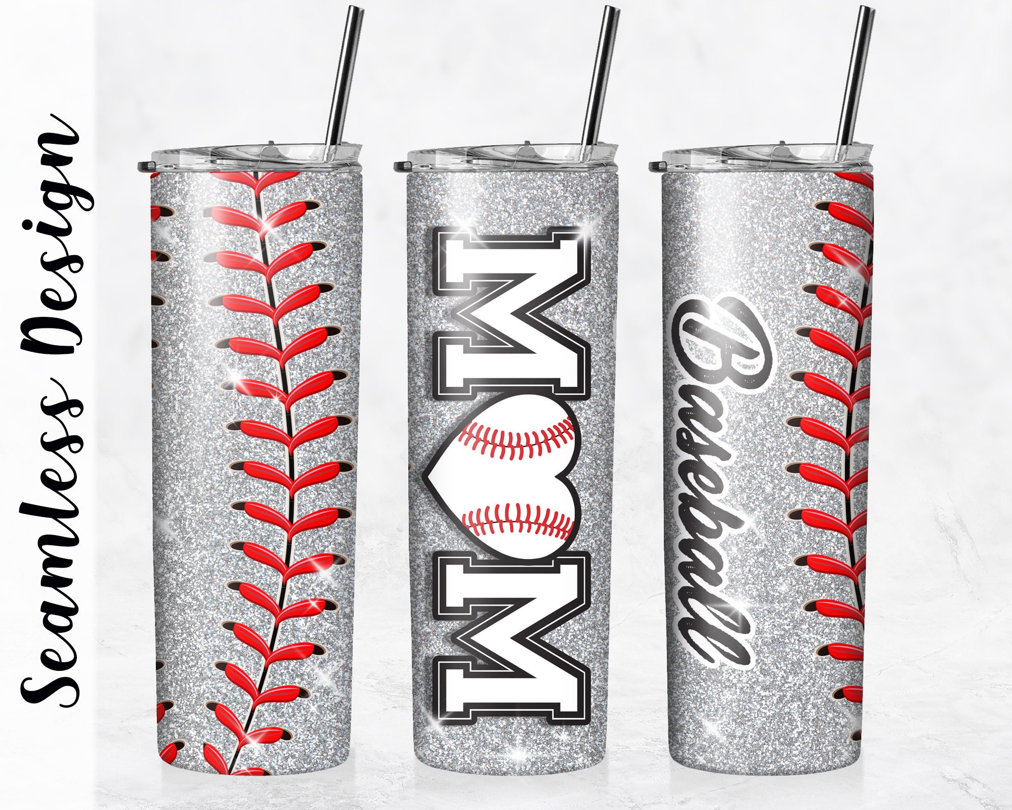 Baseball Mom Tumbler Wrap 20oz Skinny Tumbler Sublimation - Etsy
