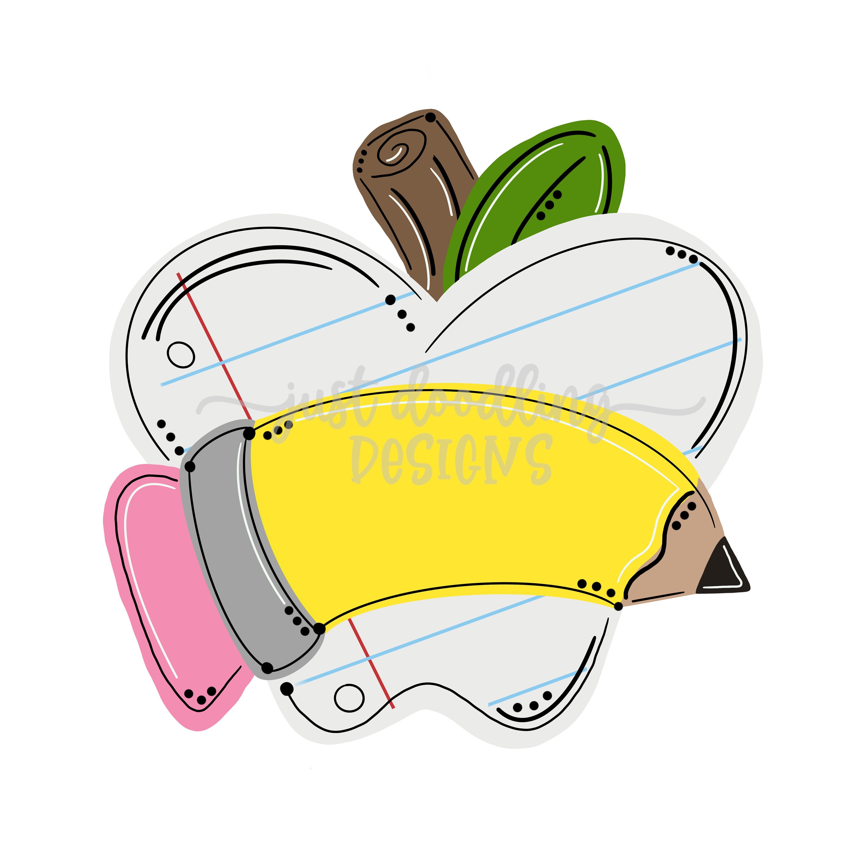 Apple Pencil Clipart, Apple Pencil Clip Art, Digital Download, Pencil ...