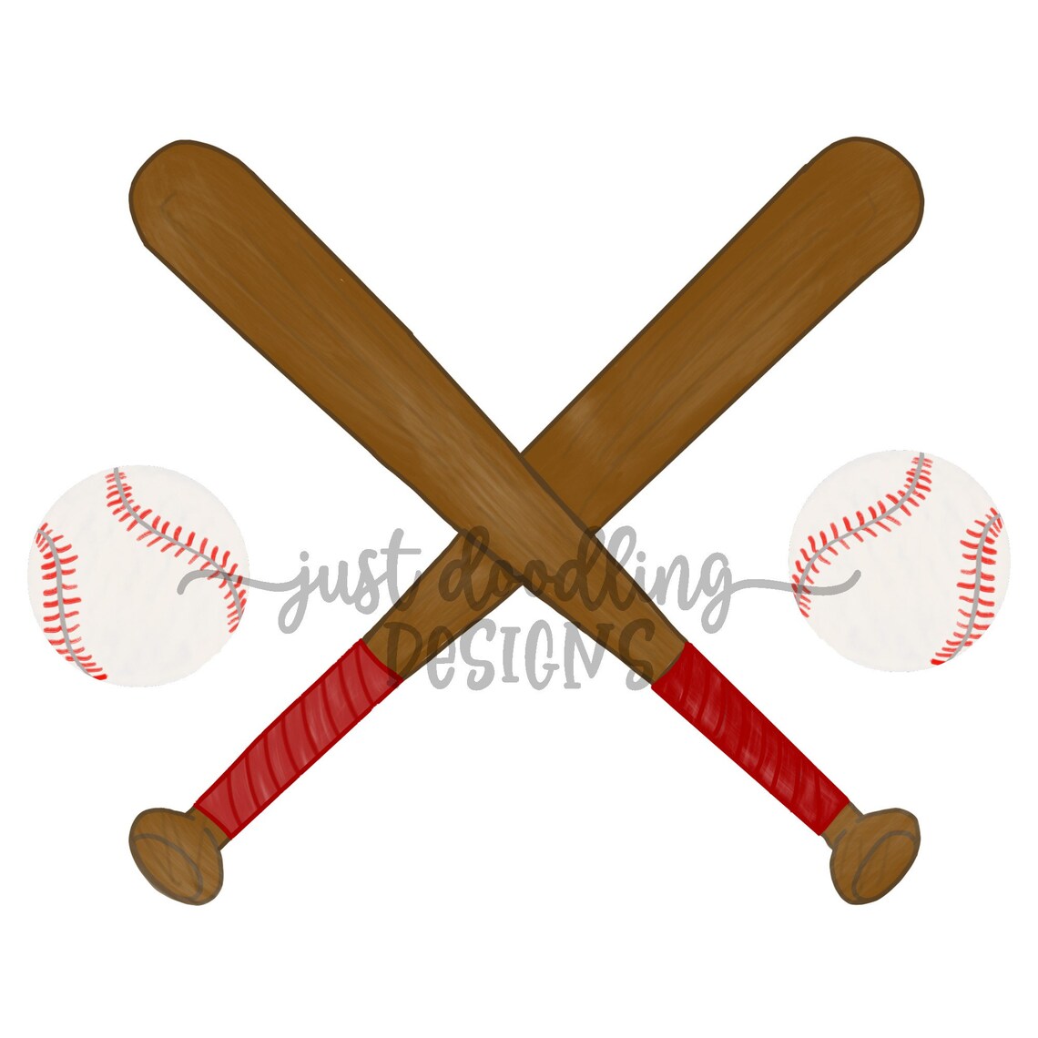 Watercolor Baseball and Bats Clipart, Baseball Trio Clip Art, Baseball ...