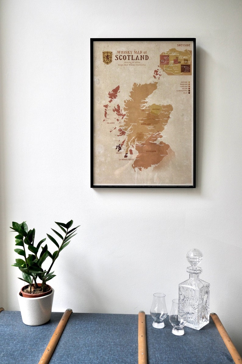 Whisky Map of Scotland classic - Etsy