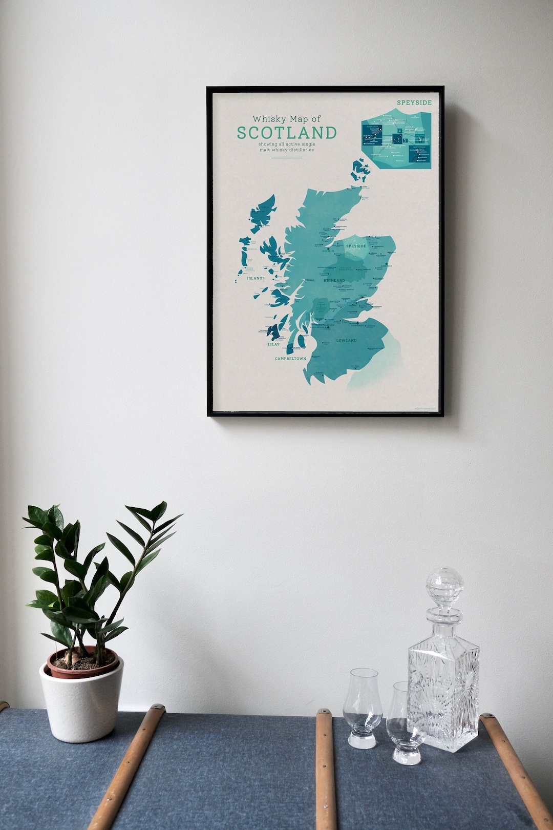 Whisky Map of Scotland modern - Etsy