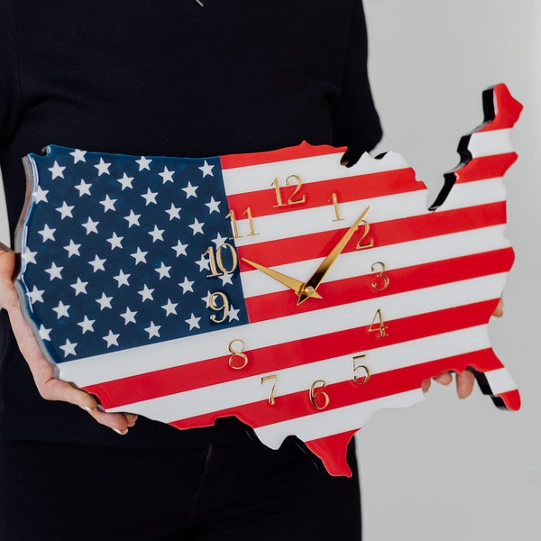 American Flag Clock - Etsy