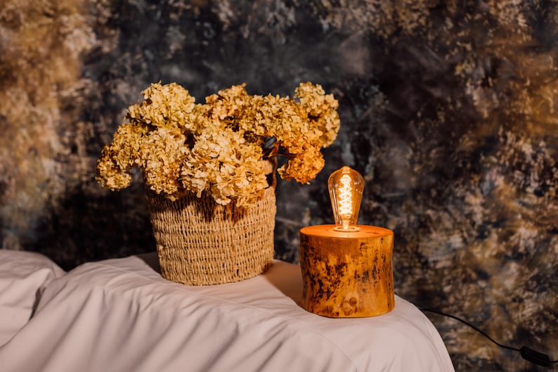 Edison Bulb Table Decor - Industrial Furniture Nightlight for Desk or ...