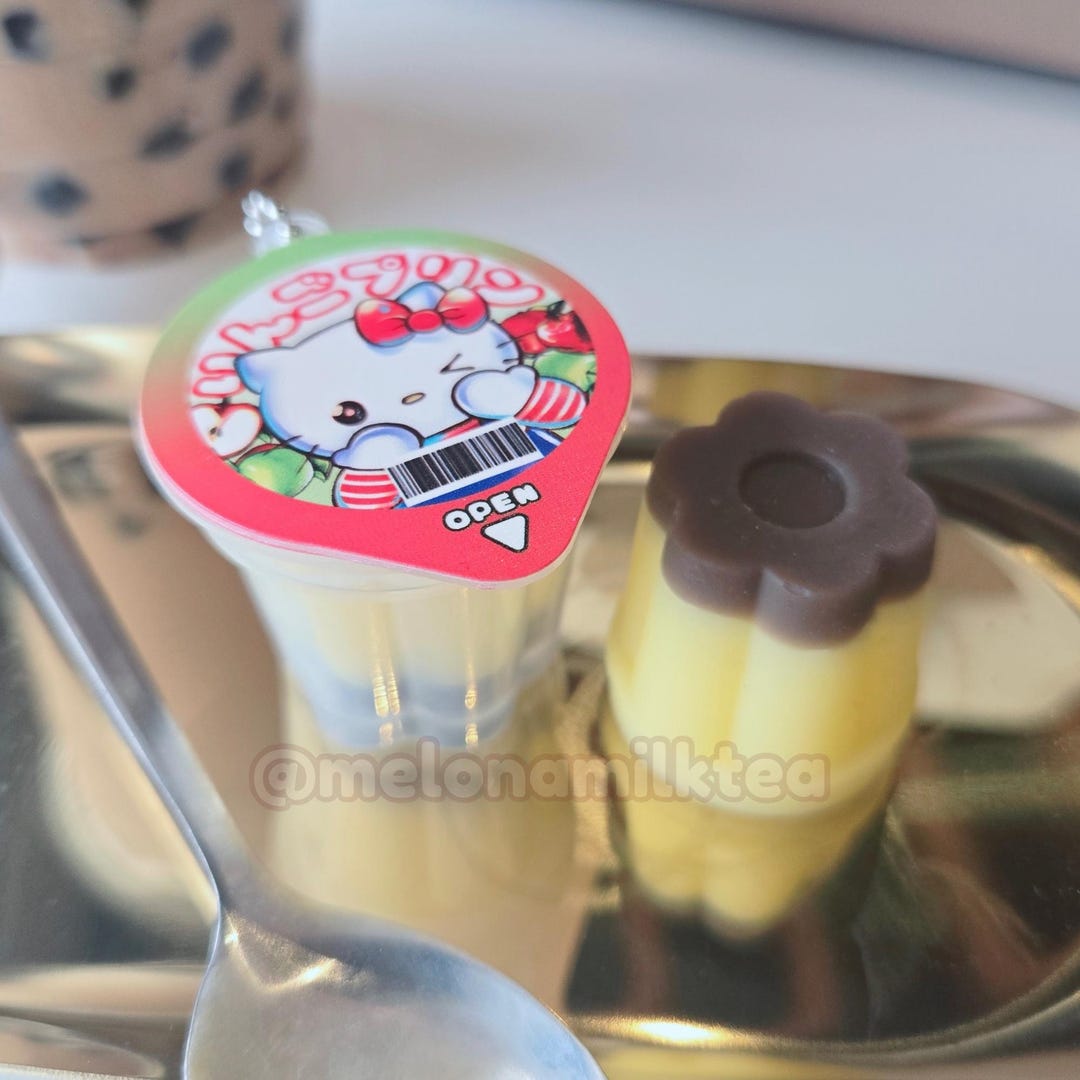 Hello Kitty Sanrio Pudding Charm With Squishy Scented Pudding - Etsy