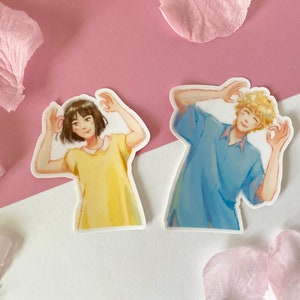Cute Mitsumi and Shima Dancing Stickers - S&L Matte Die Cut Stickers - Etsy