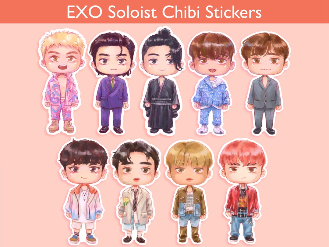 EXO OT9 Kawaii Chibis, Soloist Edition - Matte Stickers - Etsy