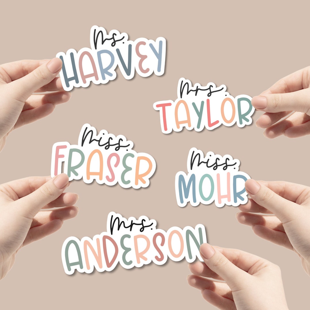 Personalized Teacher Name Sticker | Water Bottle, Tumbler, Laptop Decal ...