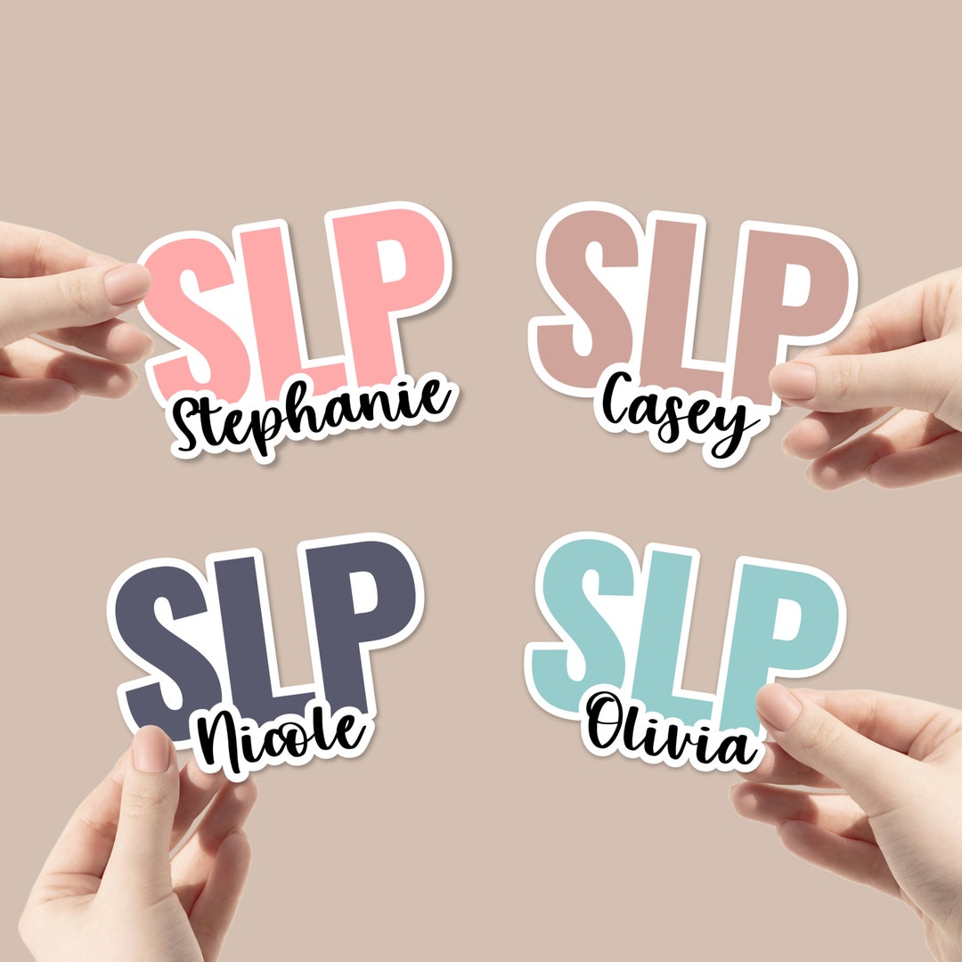 Personalized SLP Name Sticker - Speech and Language Pathologist Decal ...