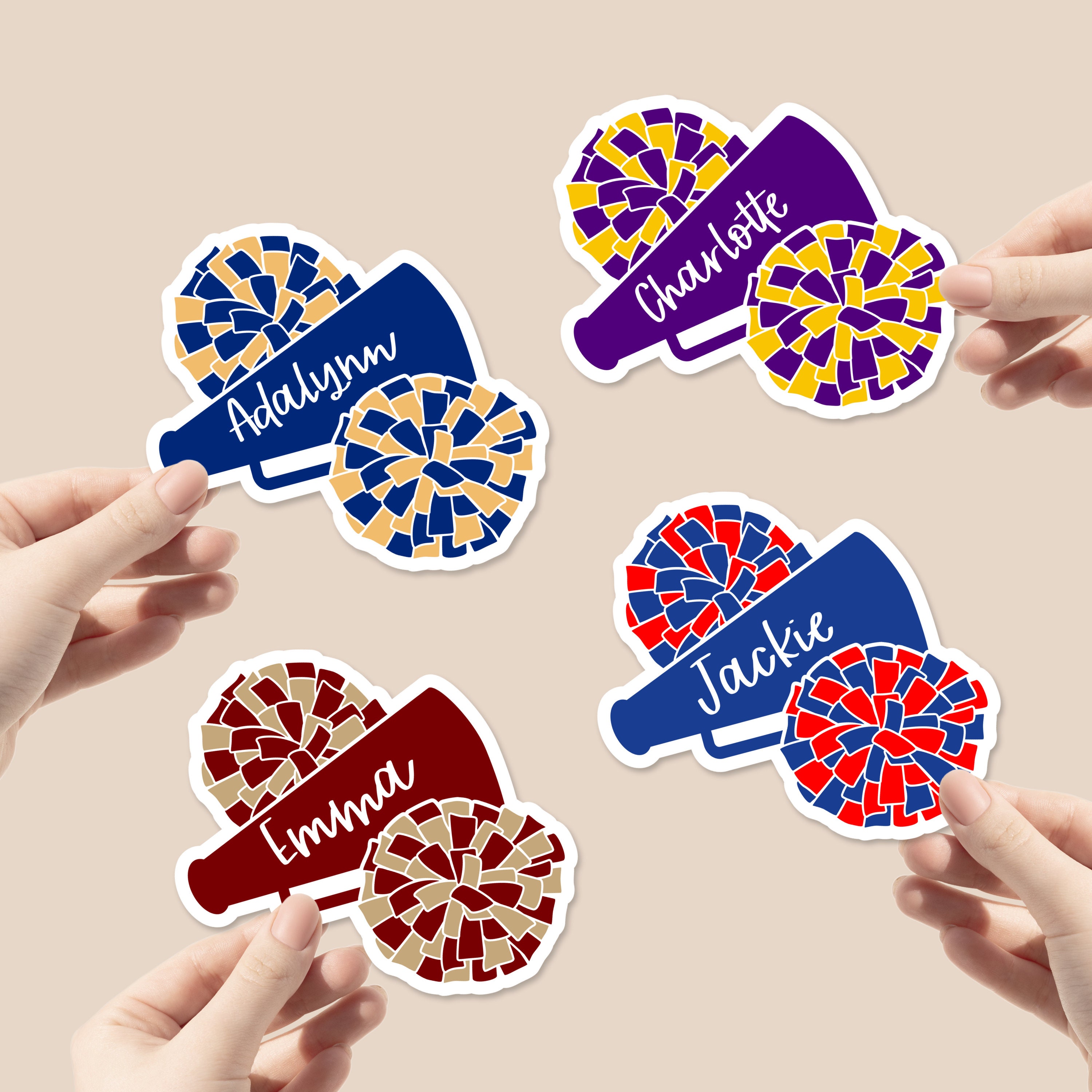 Personalized Cheerleading Name Sticker Water Bottle, Tumbler, Laptop ...