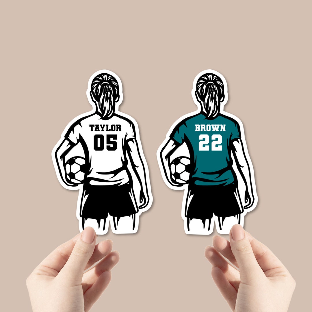 Custom Soccer Sticker With Name and Number | Water Bottle, Tumbler ...