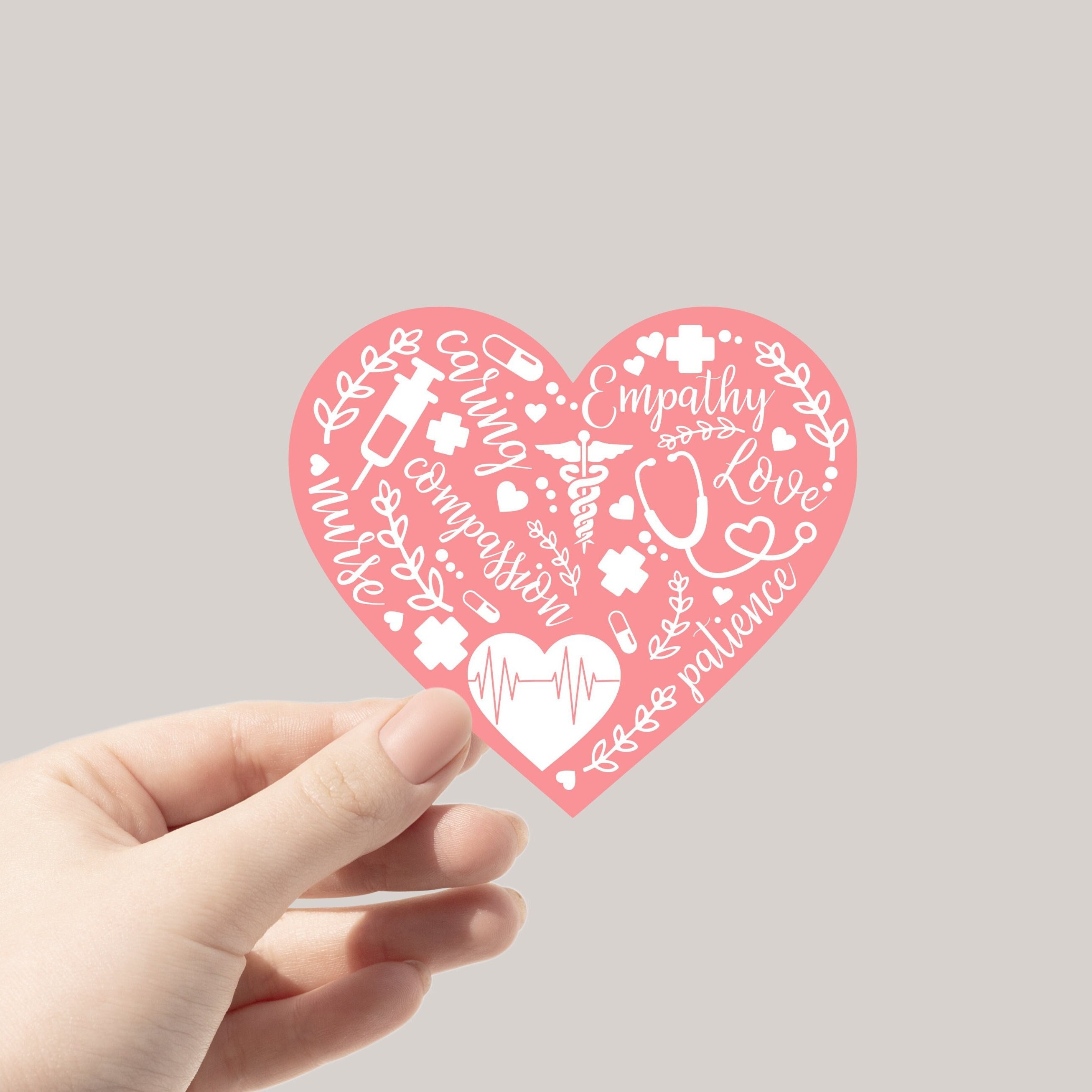 Nurse Heart Sticker, Medical Tool Icons, Adjectives, Heart, Nurse Life ...