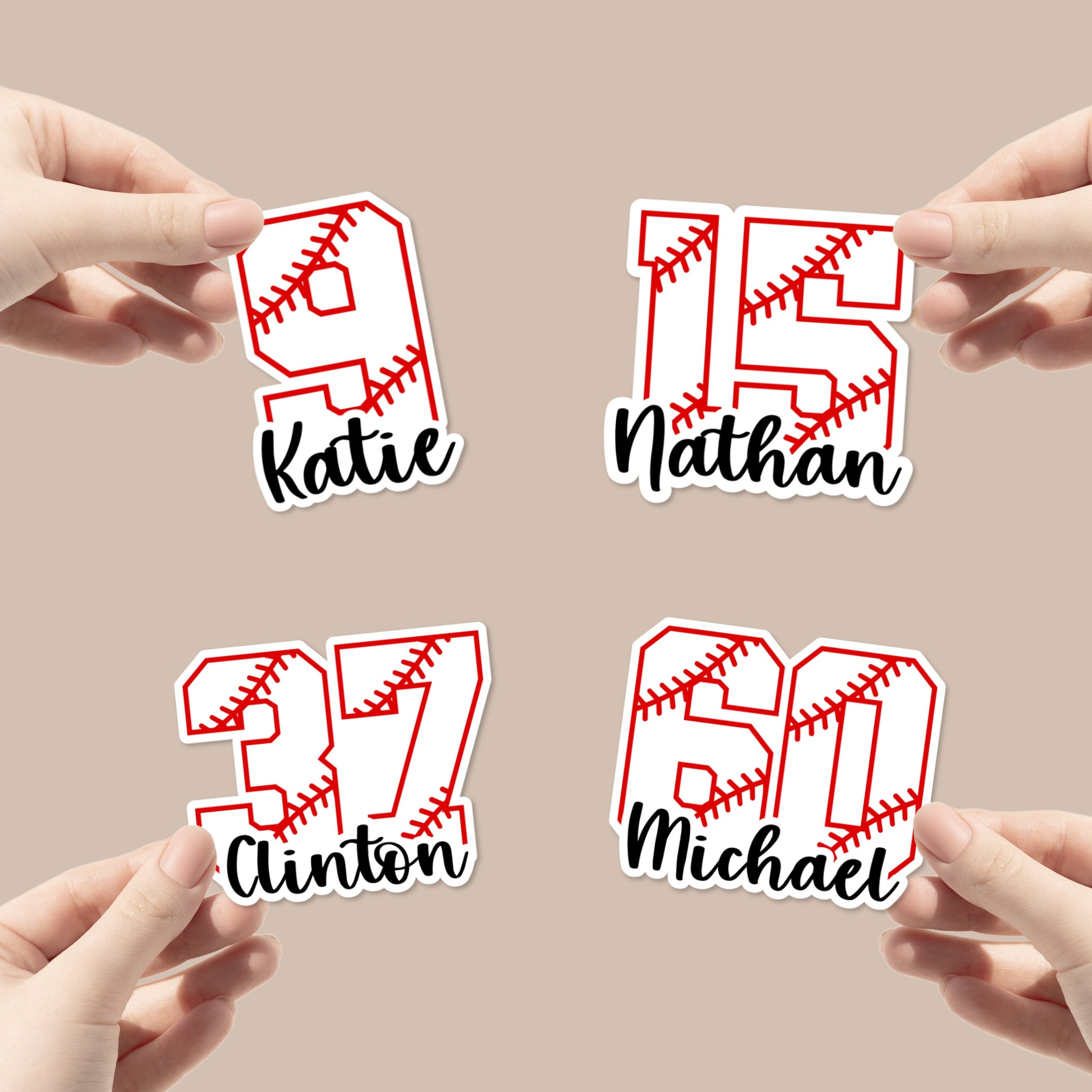 Personalized Name Sticker With Baseball Number | Water Bottle, Tumbler ...