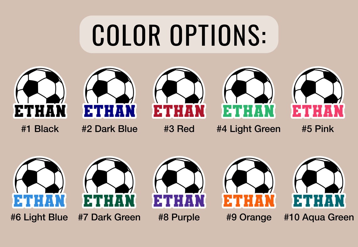 Personalized Name Sticker With Soccer Ball | Water Bottle, Tumbler ...