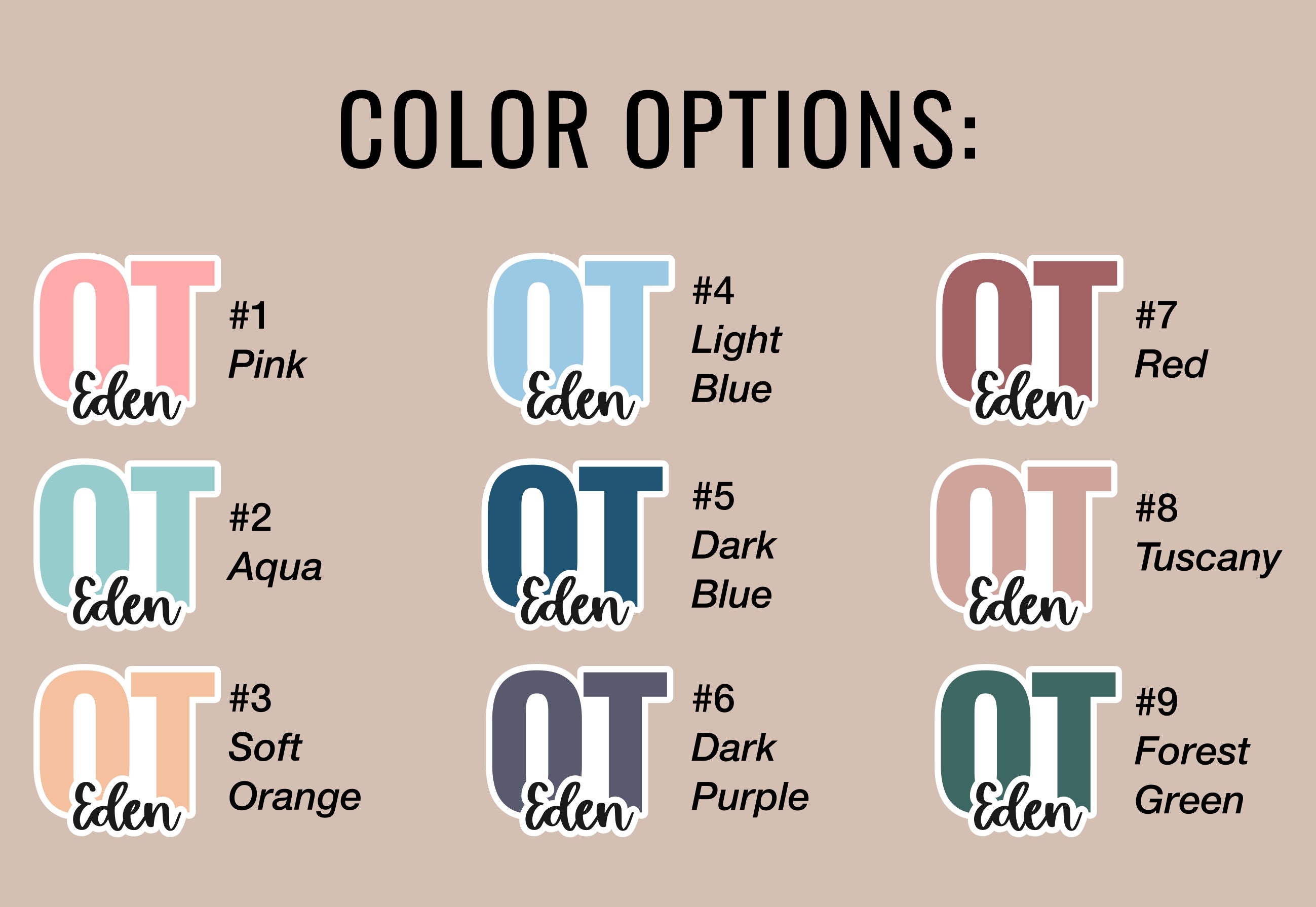 Personalized OT Name Sticker | Water Bottle, Tumbler, Laptop Decal ...