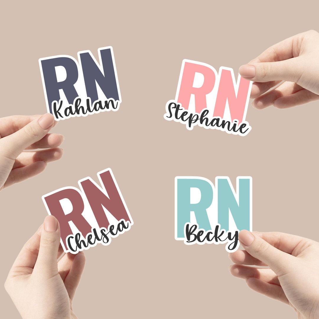 Personalized RN Name Sticker | Water Bottle, Tumbler, Laptop Decal ...