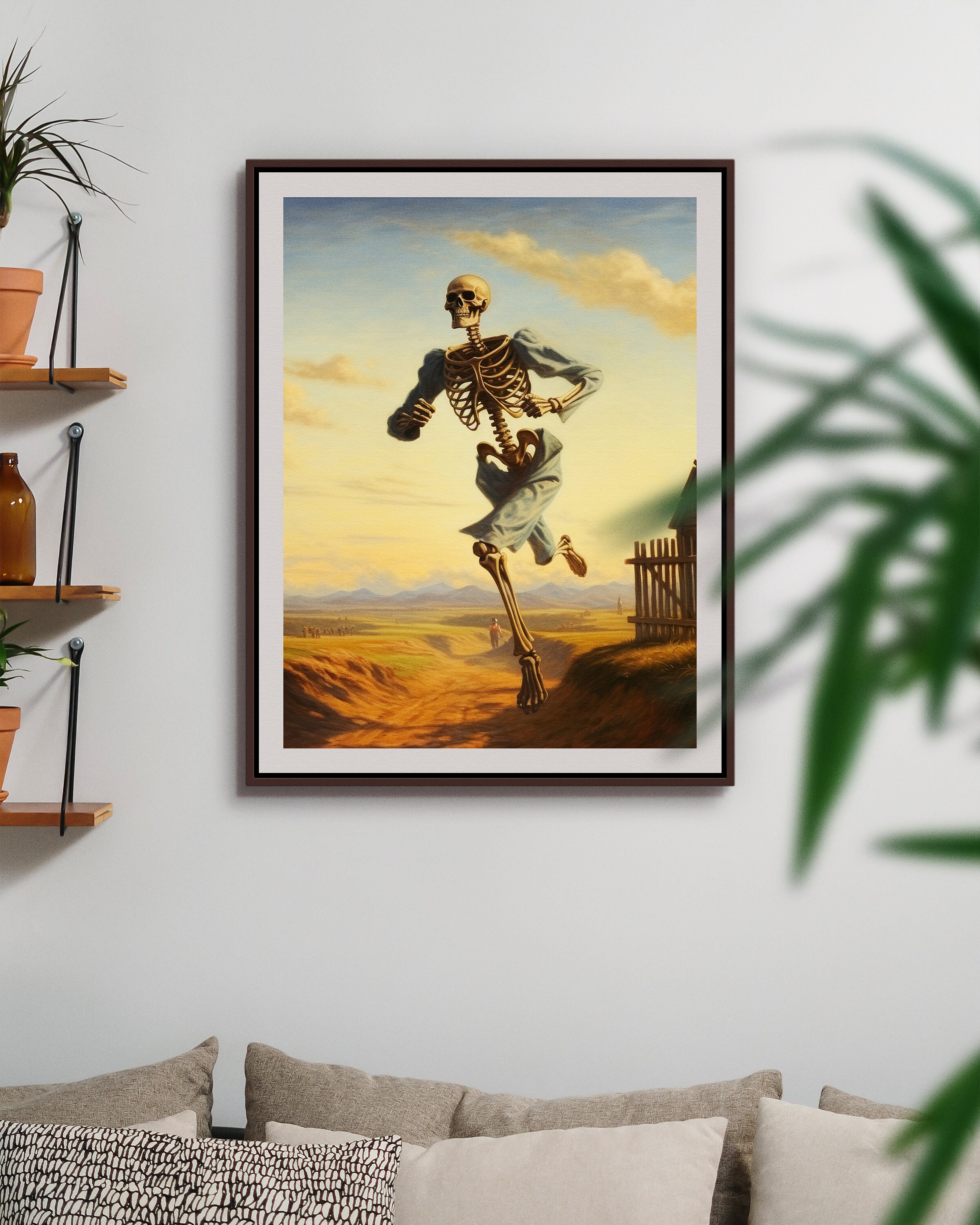 Skeleton Runner . Unframed Art Print . Skeleton Poster . - Etsy