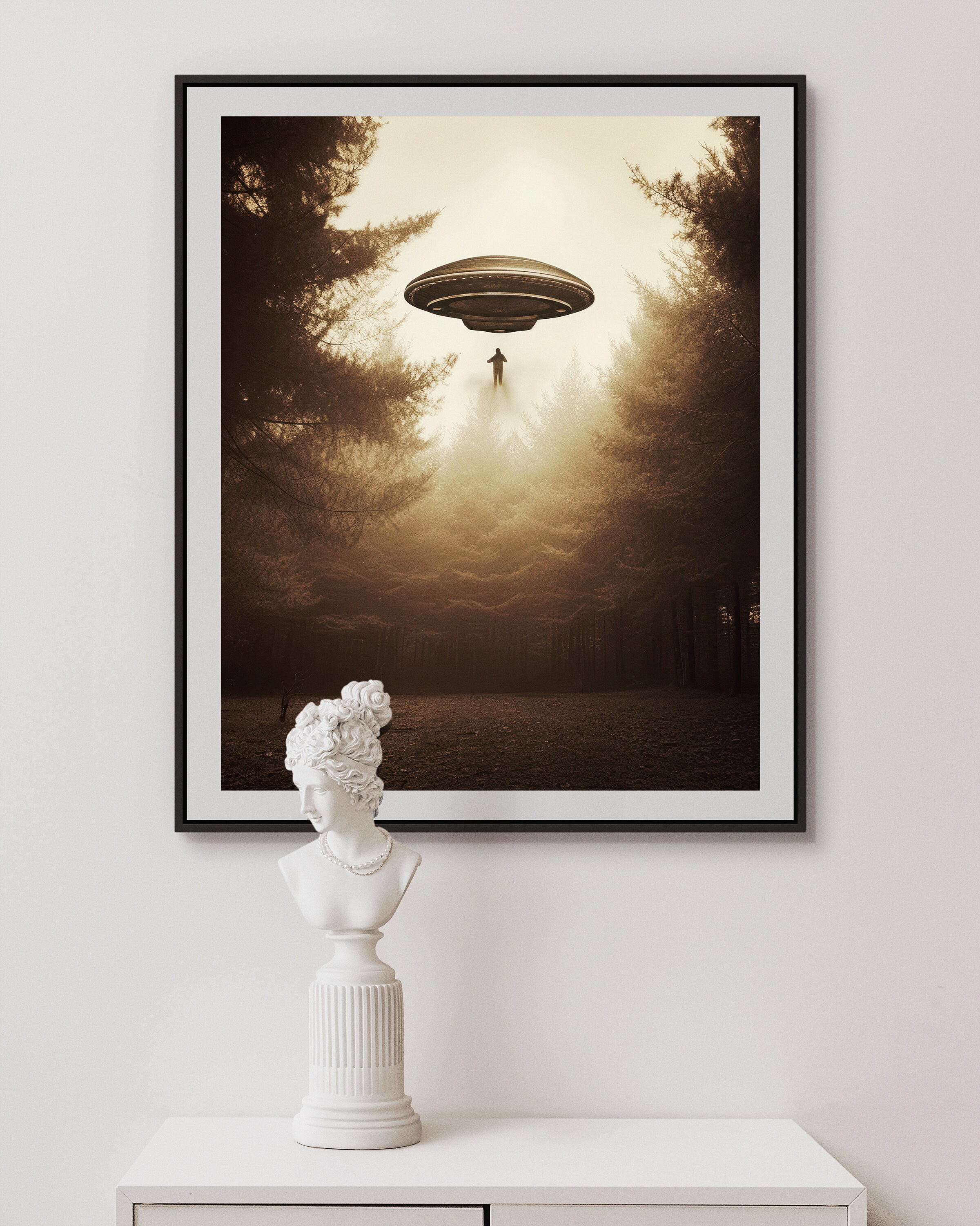 Unframed Printed Art Take Me Home UFO Poster UFO Abduction Wall Art ...
