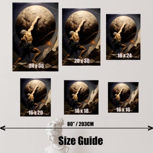 Sisyphus Unframed Poster Motivational Philosophical Print Greek ...