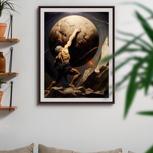 Sisyphus Unframed Poster Motivational Philosophical Print Greek ...
