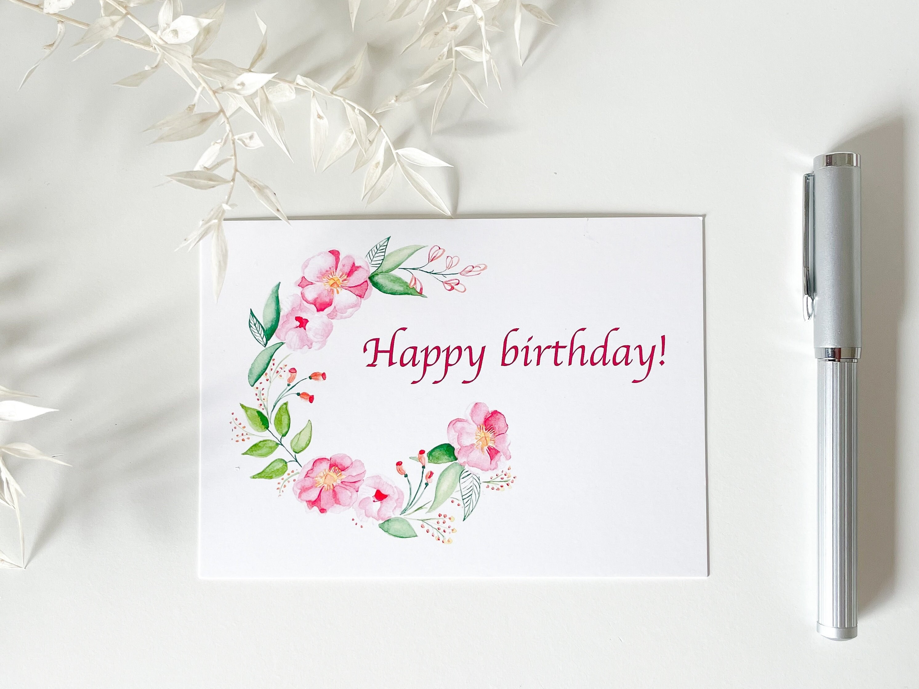Flower Birthday Card Drawing