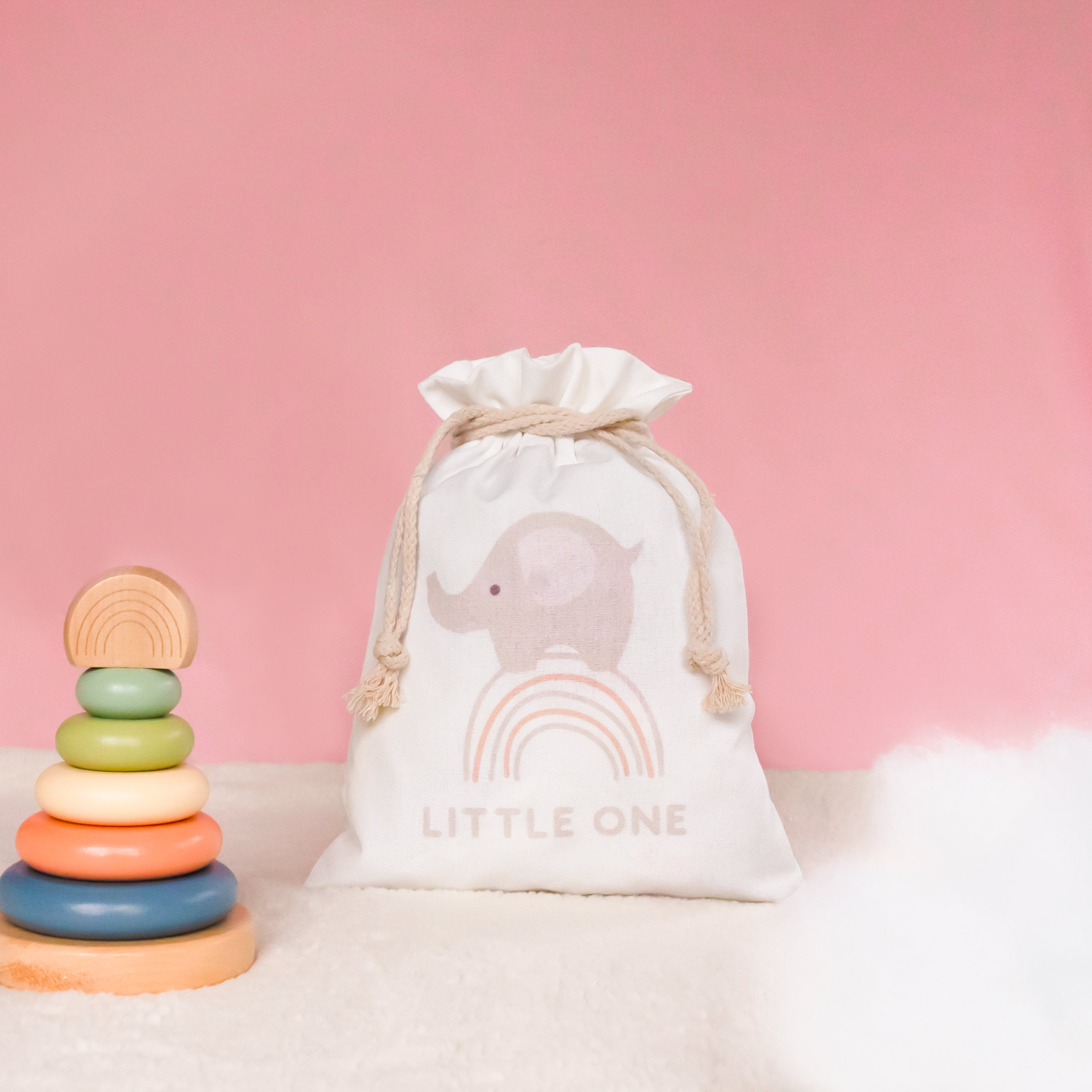 Elephant Baby Shower Gift Bag, Reusable Cotton Canvas Sack - Etsy