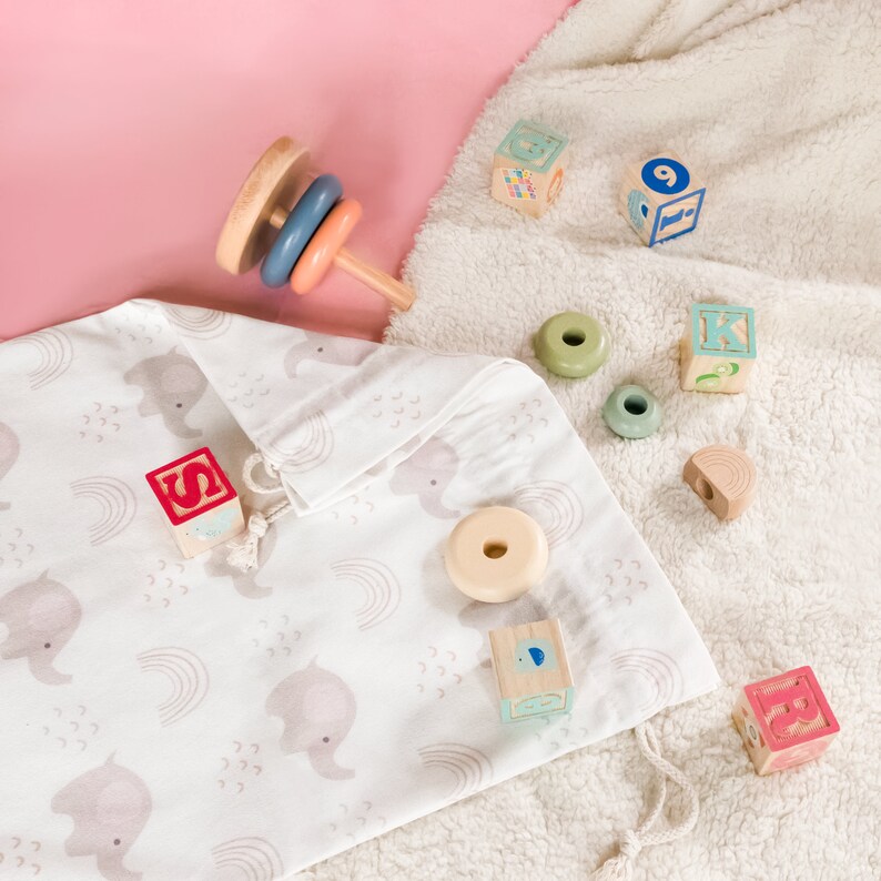 Elephant Baby Shower Gift Bag, Reusable Cotton Canvas Sack - Etsy