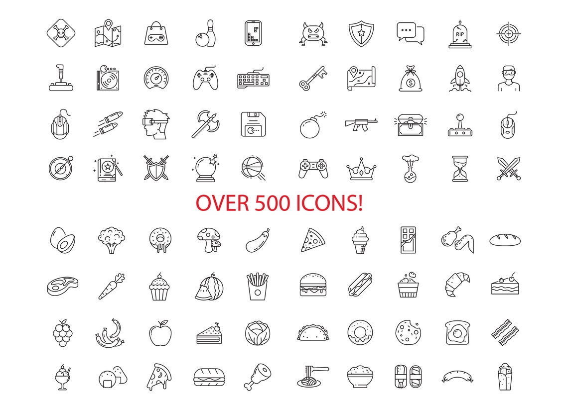 Icon Bundle Pack Over 500 Icons Icon Vector Pack Vector - Etsy