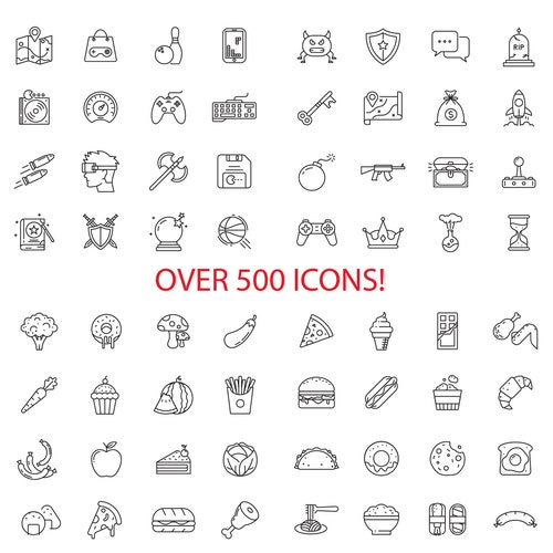 Icon Bundle Pack Over 500 Icons Icon Vector Pack Vector - Etsy