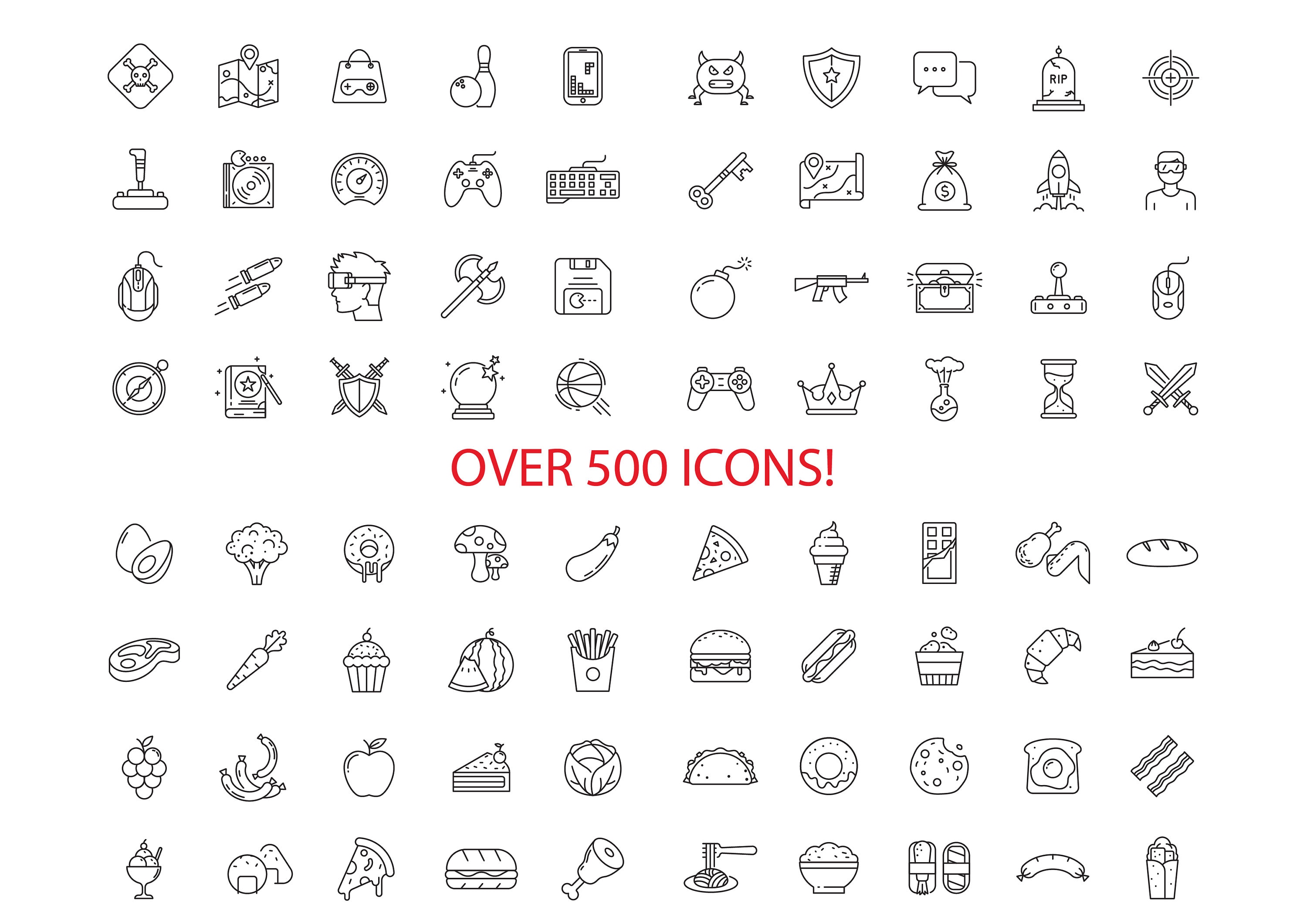 Icon Bundle Pack Over 500 Icons Icon Vector Pack Vector Icons Ai, EPS ...