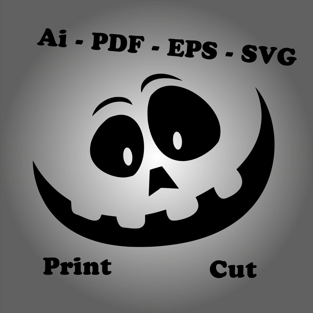 Cartoon Face Print/cut File Ai PDF EPS SVG Vector Graphic Halloween Cut ...