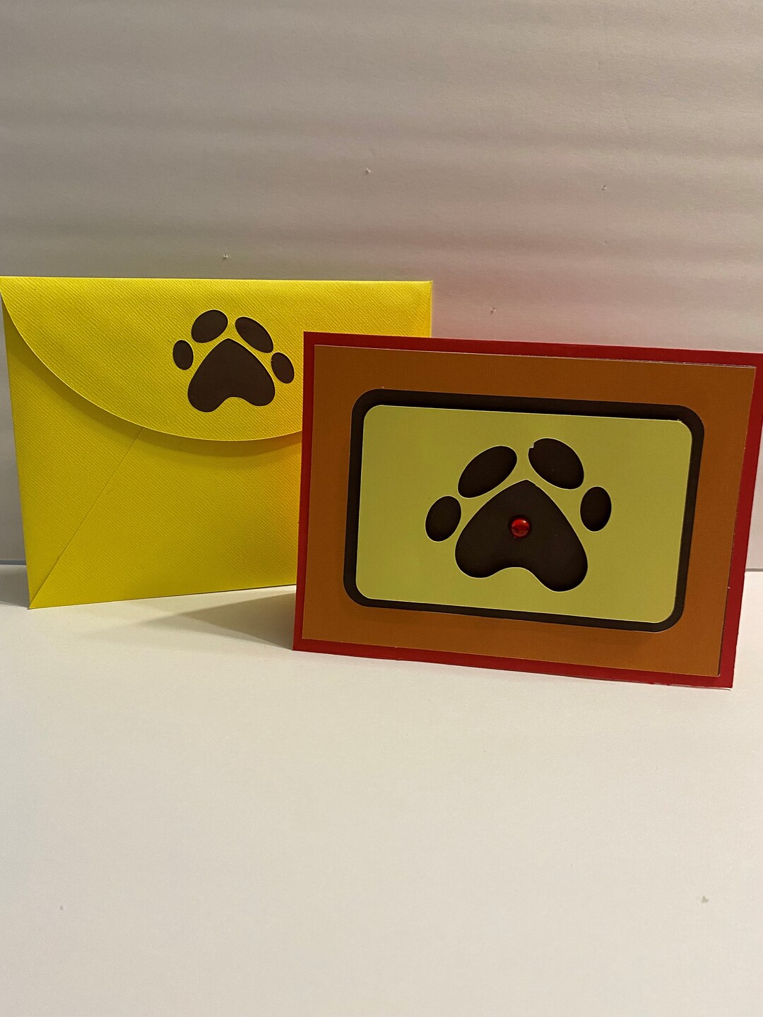 Paw Print Card - Etsy