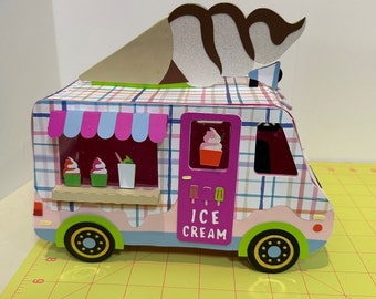 Ice Cream Party Box Set of 4, Ice Cream Truck Cupcake Box, Pastel ...