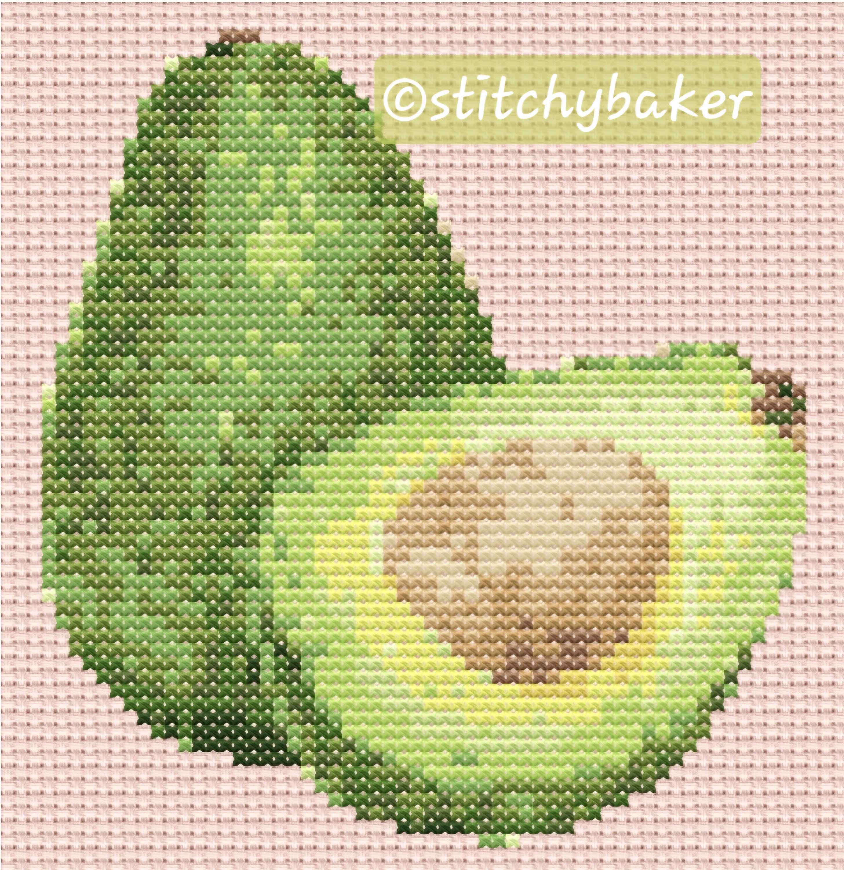 Avocado Cross Stitch Pattern - Etsy