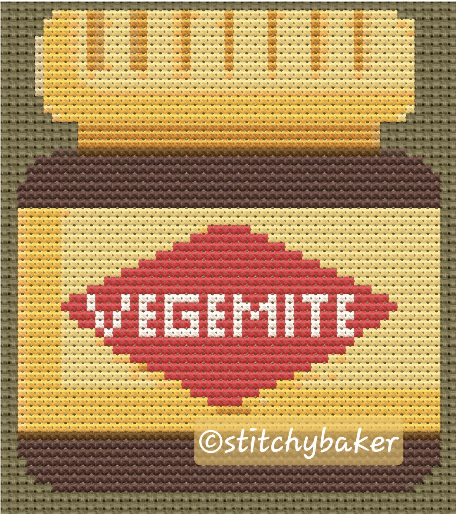 Vegemite Cross Stitch Pattern - Etsy