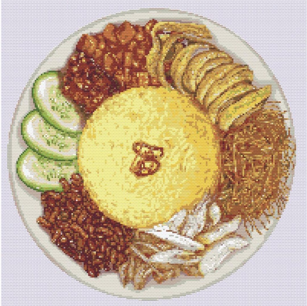 Nasi Kuning / Indonesian Food Cross Stitch Pattern - Etsy