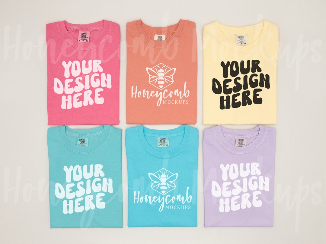 Bright Comfort Colors 1717 Group Mockup, 1717 Crunchberry, 1717 ...