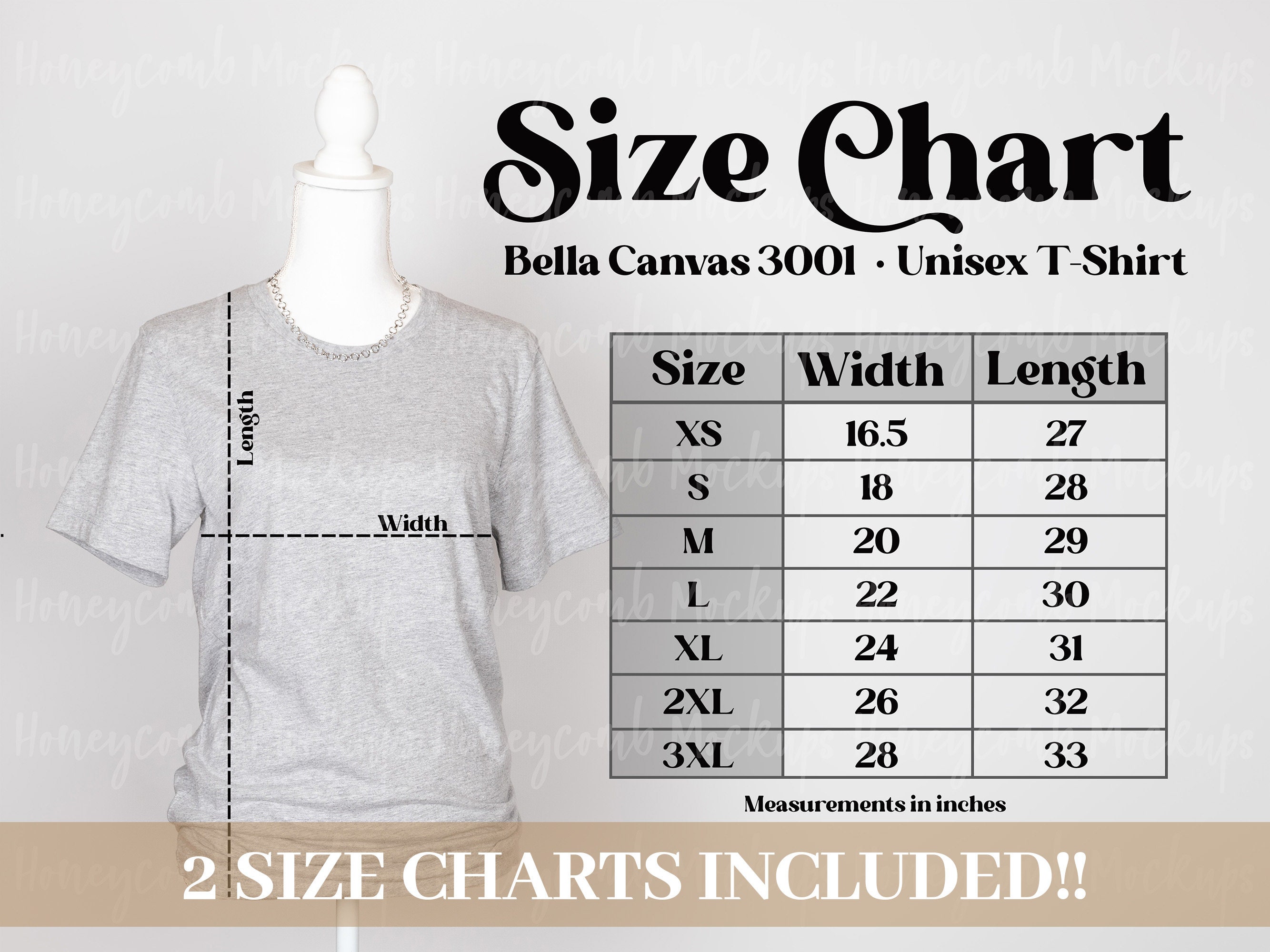 3001 Size Chart Size Chart for 3001 Bella Canvas Size Chart - Etsy Canada