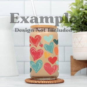 16oz Sipper Glass Mockup, Glass Can Mockup Canva Template, Printify ...