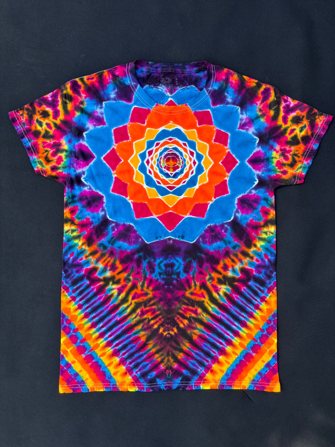 M. Ripple Mandala DNA Scrunch Rainbow Tie Dye Shirt. - Etsy